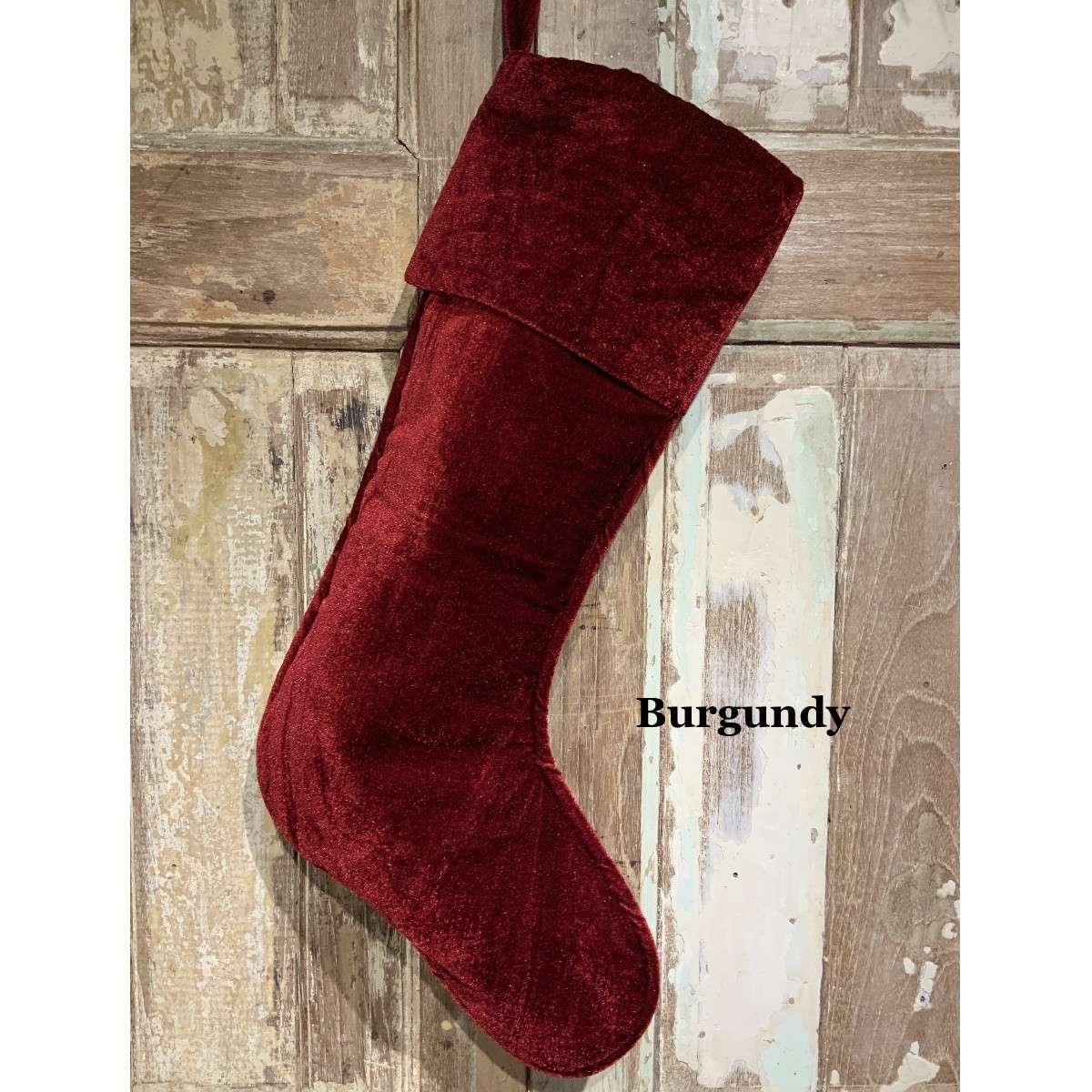 Solid Color Velvet Stockings - Christmas Store