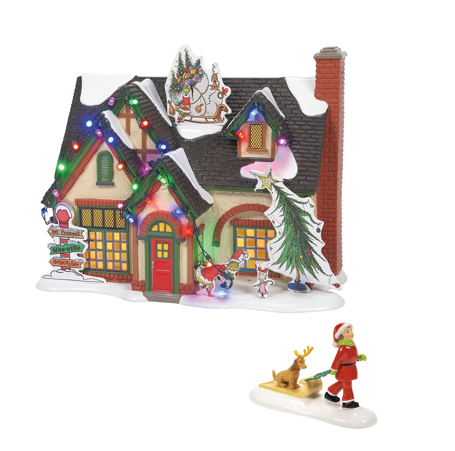 The Grinch House & A Trip To Who-ville Dept. 56 Snow