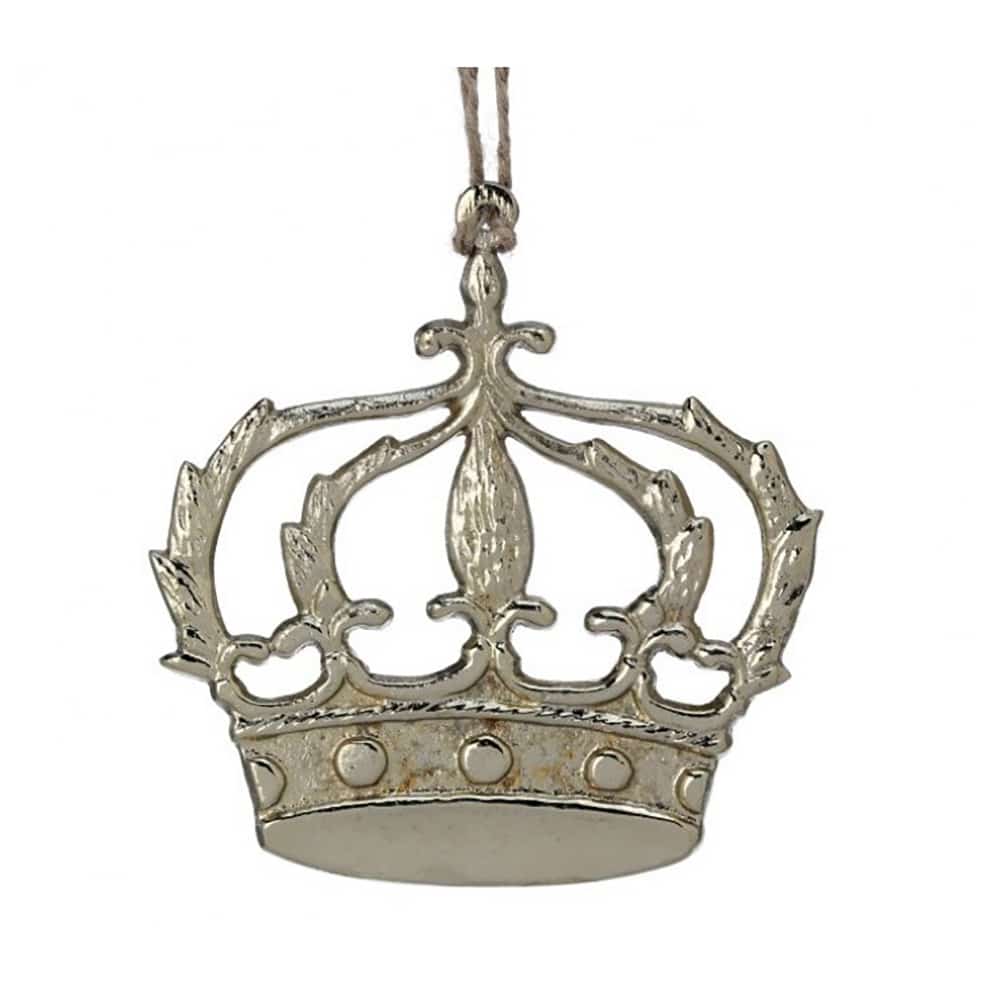 Aluminum Silver Crown Ornament - Christmas Store