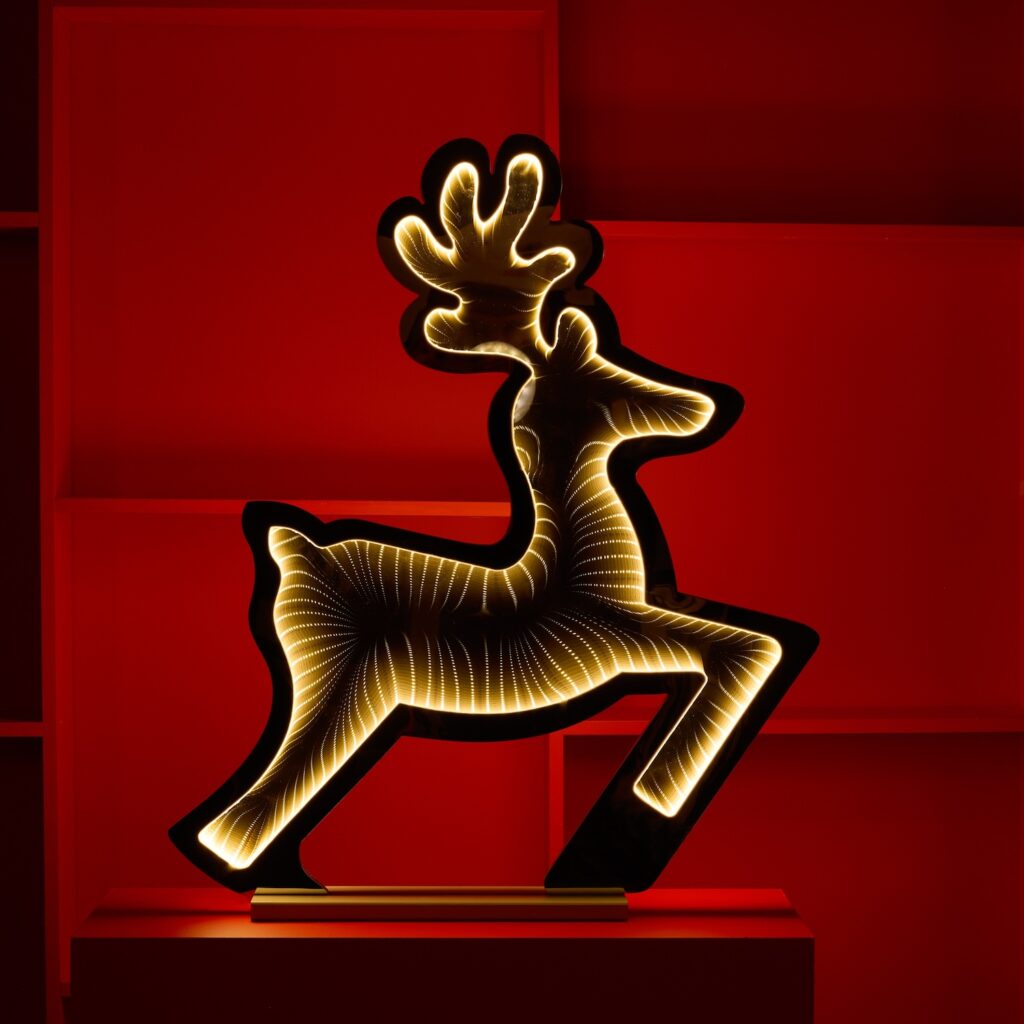 Prancing Deer Infinity Light Lit Decor - Christmas Store