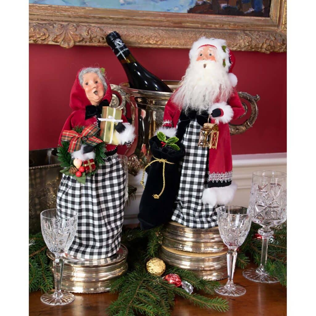 Mr. And Mrs. Claus Black Check Byers’ Choice Ltd.