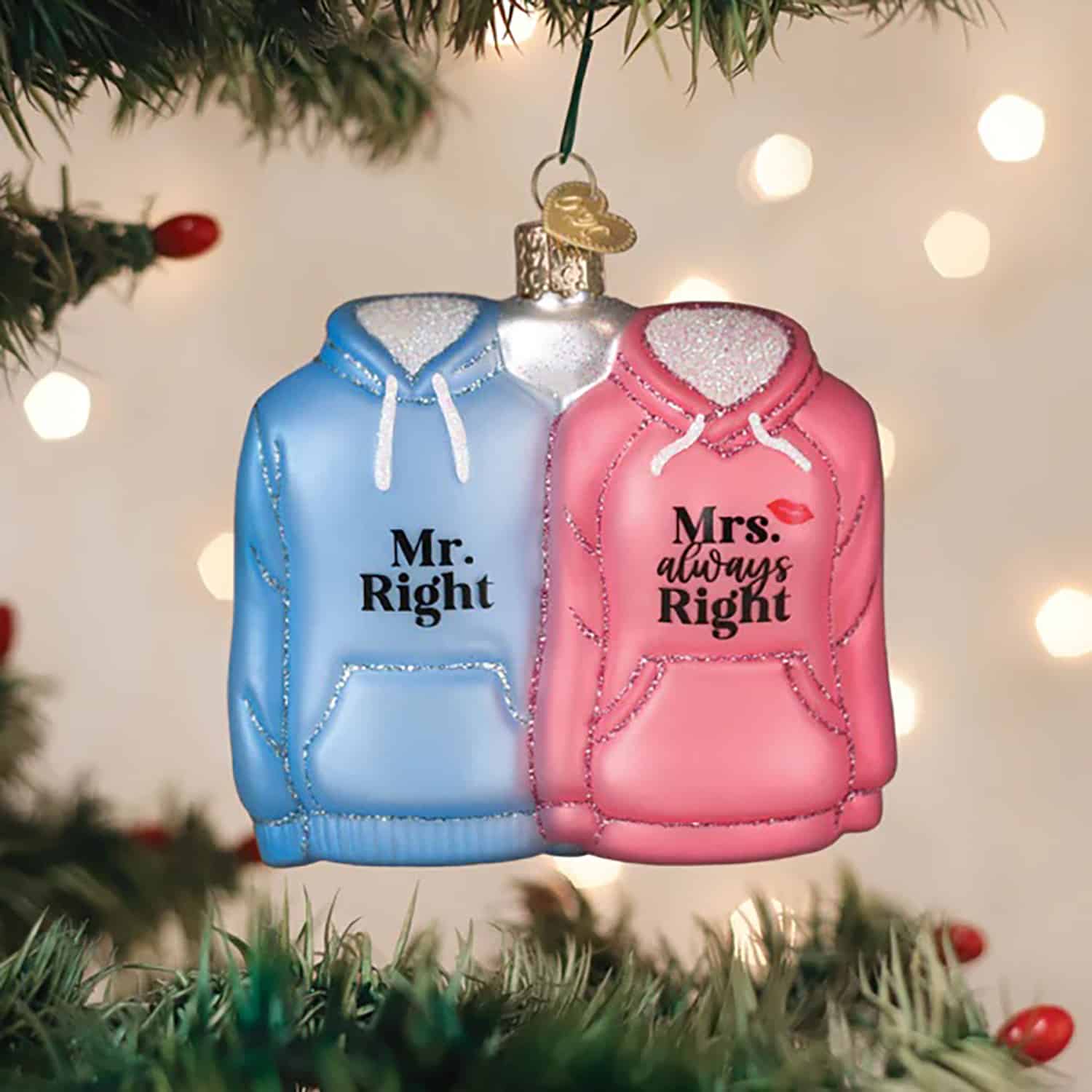 Mr. And Mrs. Right Hoodie Ornament Old World Christmas