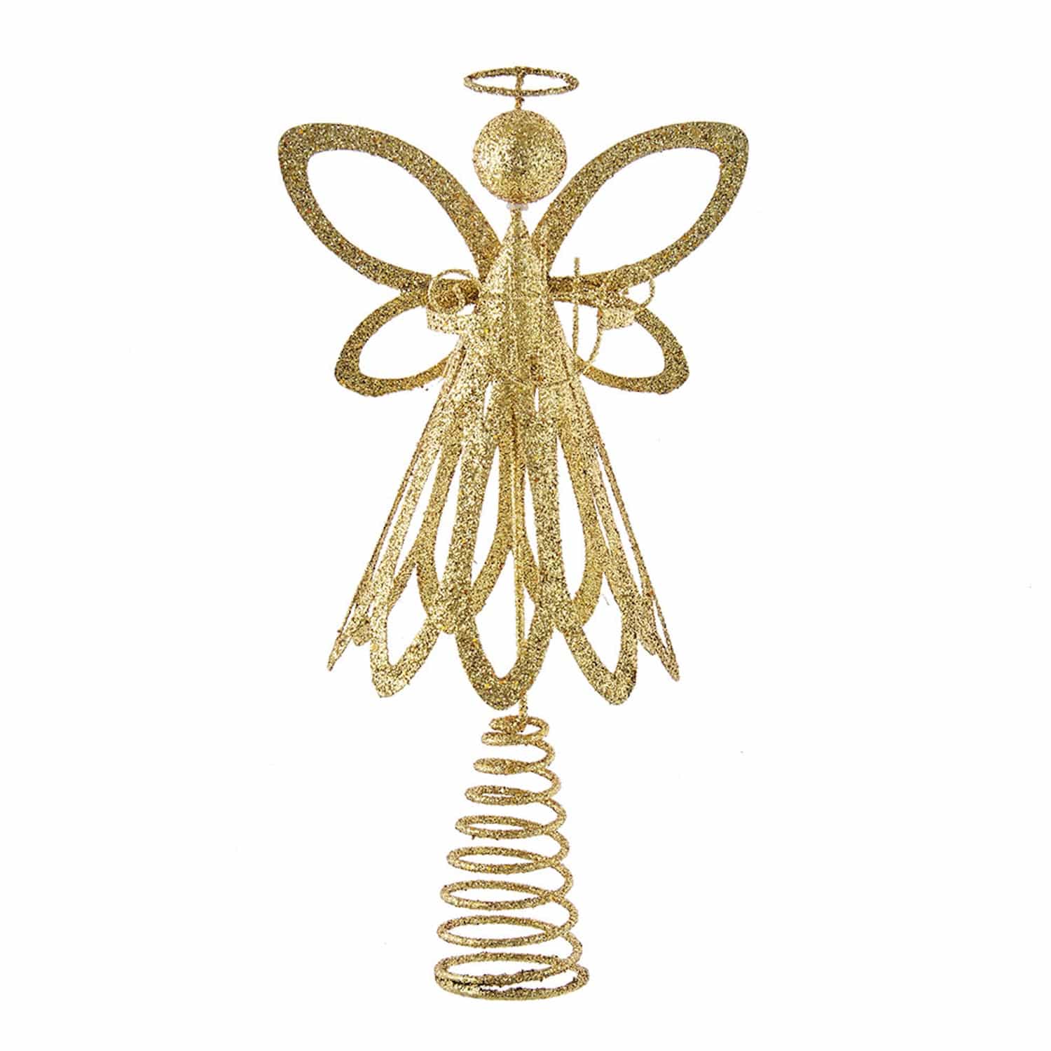 Open Frame Glittered Angel Tree Topper - Christmas Store